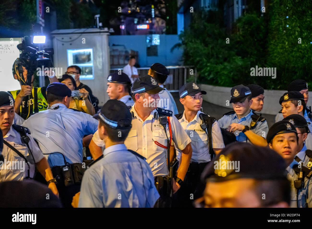 Hong Kong- July 7 2019: Hong Kong anti-extradition protests. People ...