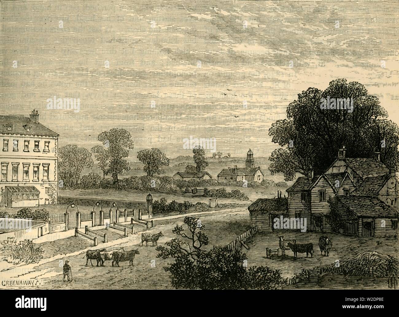 'Lisson Green in the Eighteenth Century', c1876. Creator: Unknown Stock ...