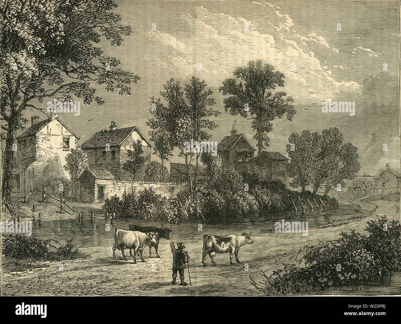 'Farm in the Regent's Park, 1750', (c1876). Creator: Unknown Stock ...