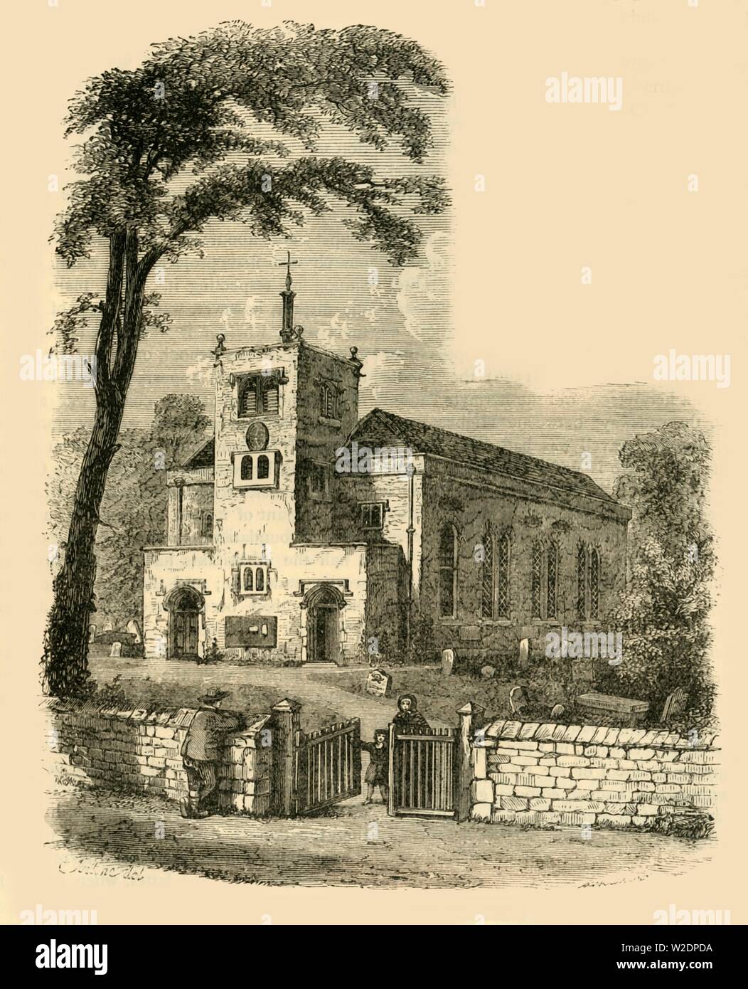 'The Old Chapel, Highgate, 1830', (c1876). Creator: Unknown Stock Photo ...