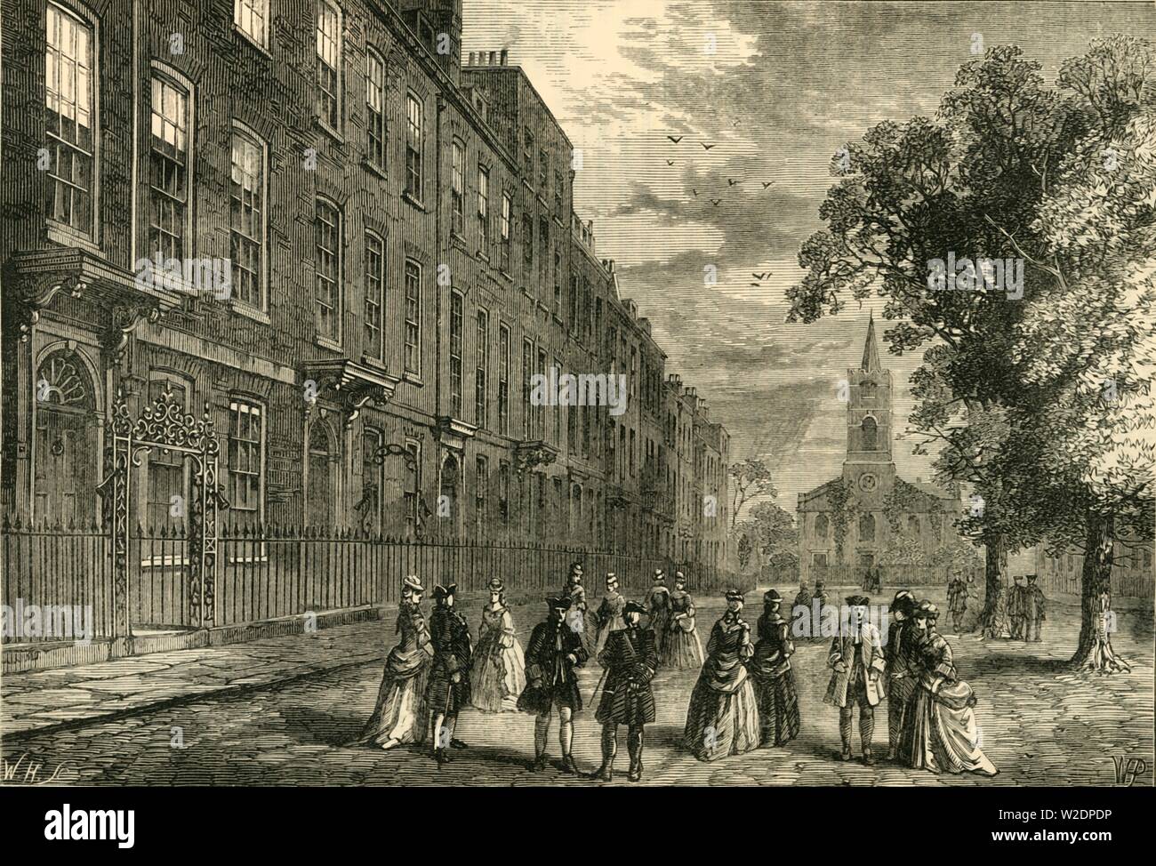 'Church Row, Hampstead, in 1750', (c1876). Creator: Unknown Stock Photo ...