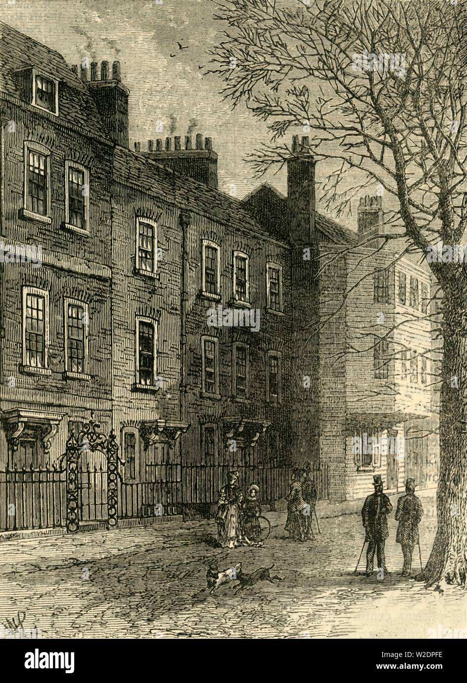 'Old Houses in Church Row', c1876. Creator: Unknown Stock Photo - Alamy