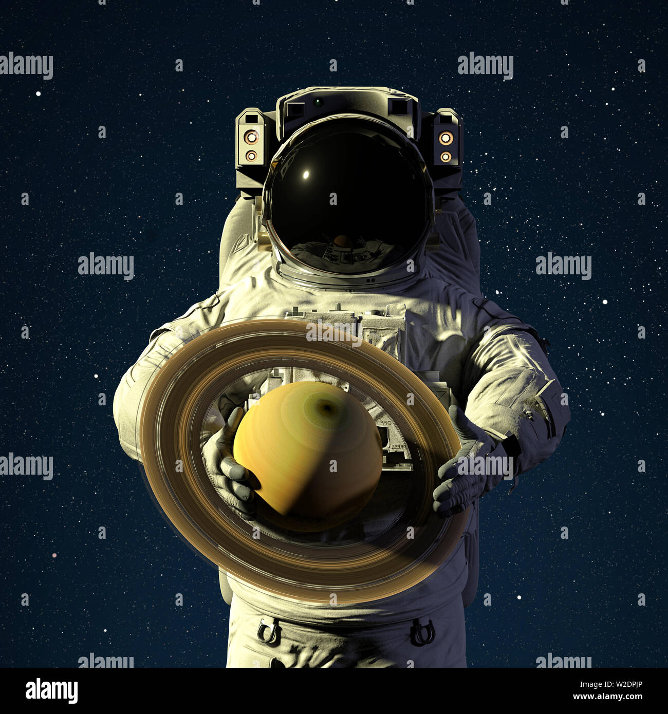 Astronaut On Saturn