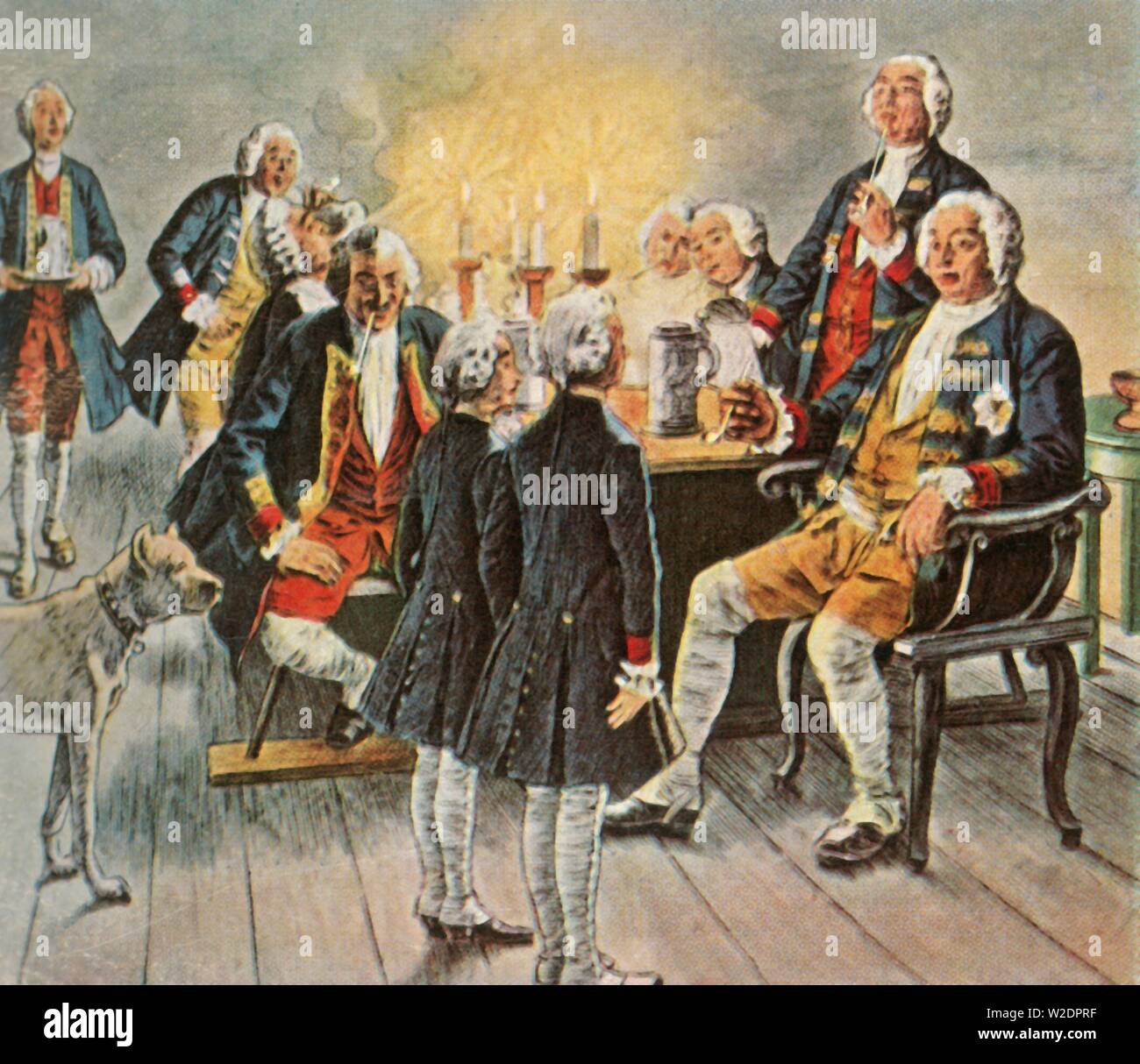 Crown Prince Frederick and Prince Henry...bid their father the king ...