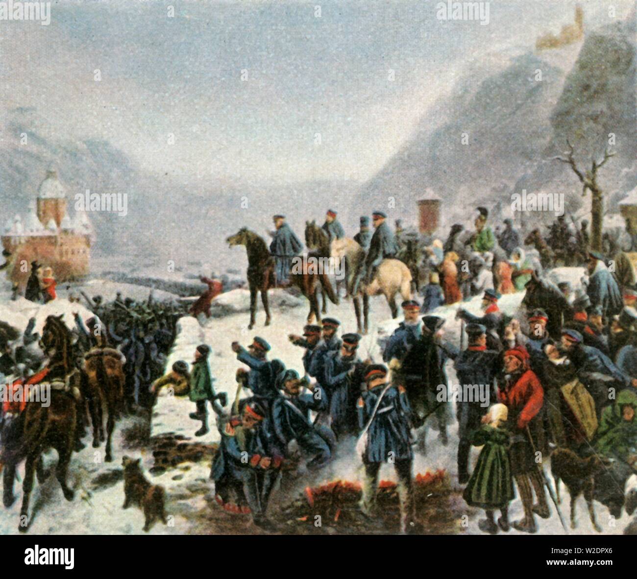 The 1st Silesian Army crossing the the River Rhine near Kaub, 1 January ...