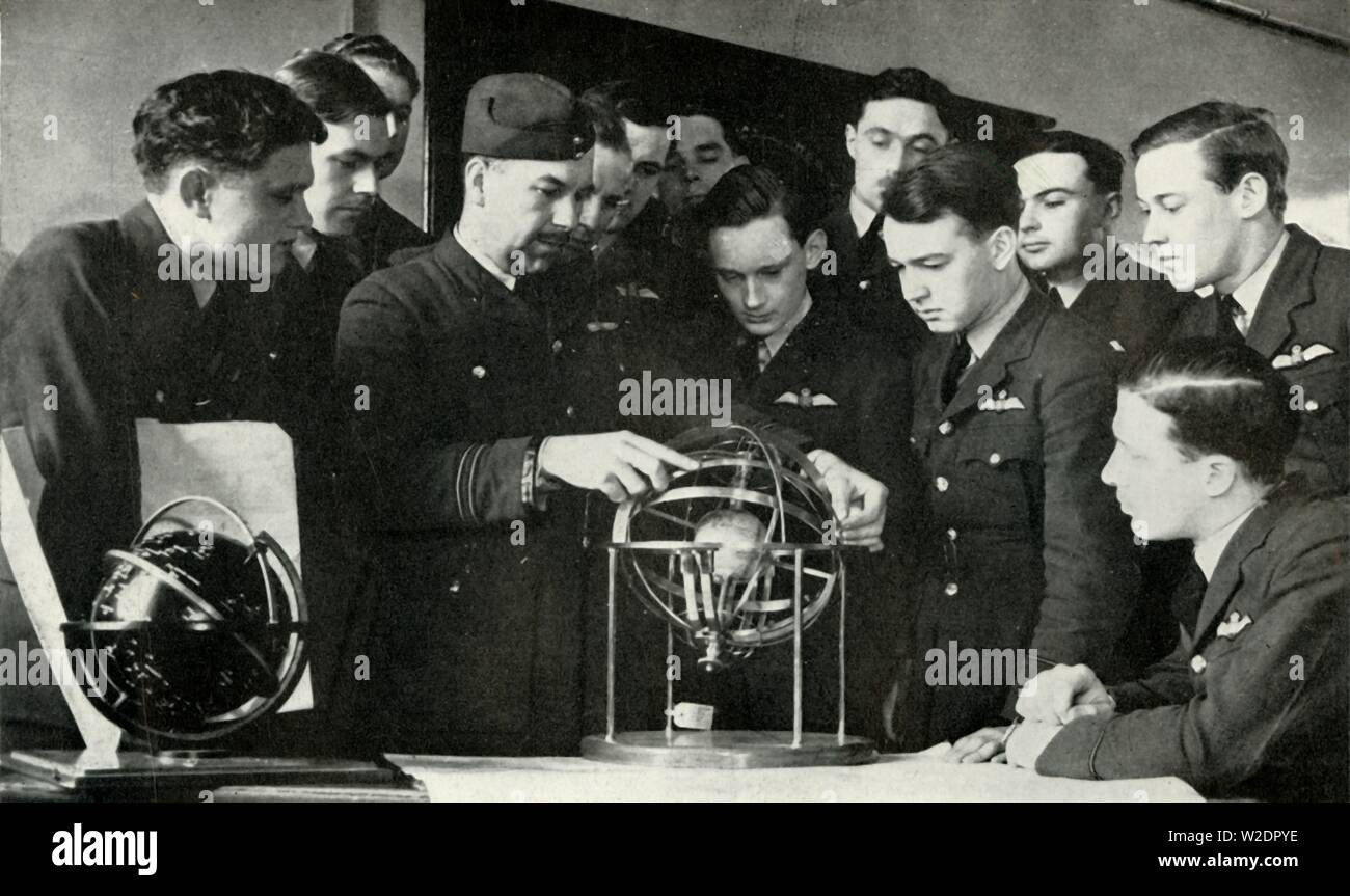 RAF personnel learning navigation during the Second World War, 1941 ...