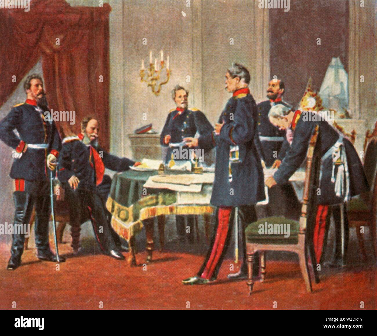 Council of war at Versailles, 1870, (1936). Creator: Unknown Stock ...