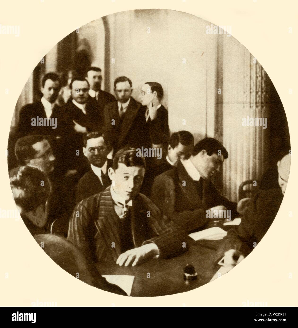 Wireless operator...RMS 'Titanic', 1912, (1935). Creator: Unknown Stock ...