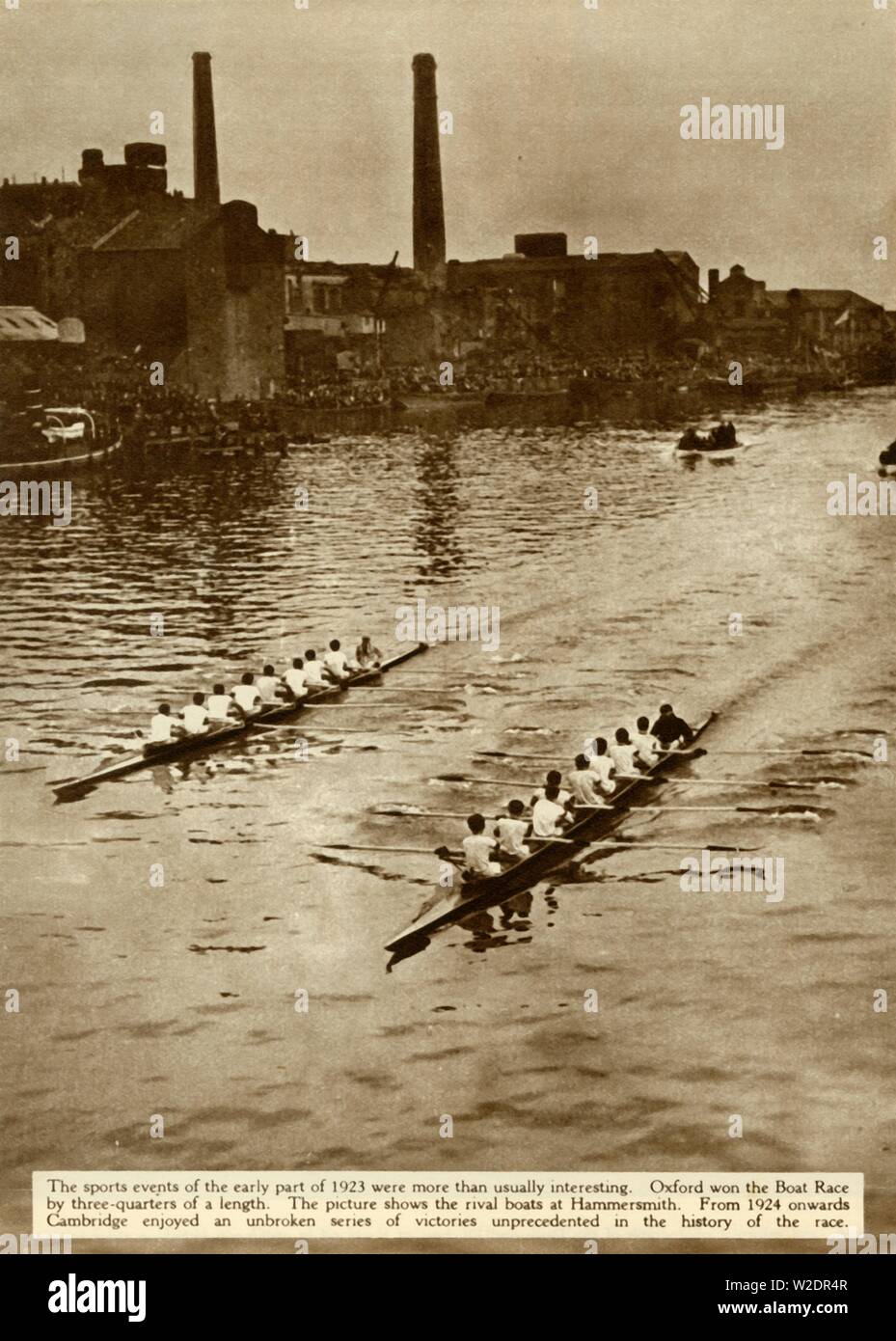 The Oxford and Cambridge Boat Race, London, 1923, (1935). Creator ...