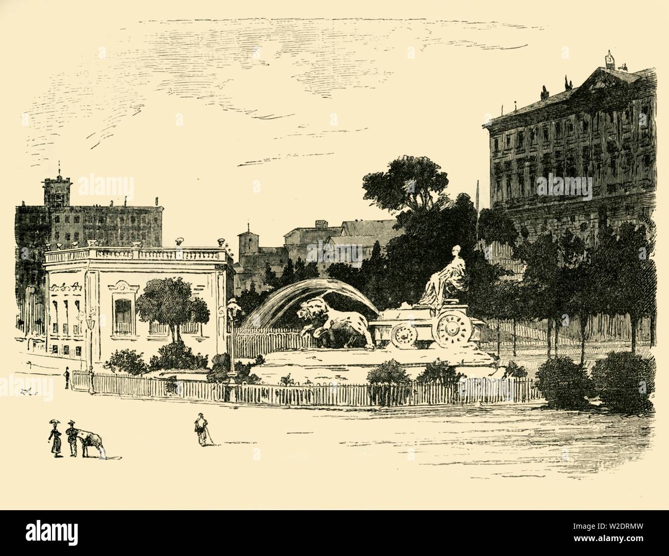 'The Fountain of Cybele, Madrid', 1890. Creator: Unknown Stock Photo ...