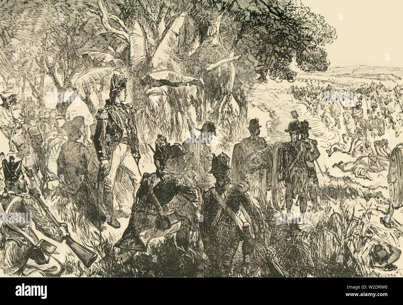 'The Battle of Plassey', (1757), 1890. Creator: Unknown Stock Photo - Alamy