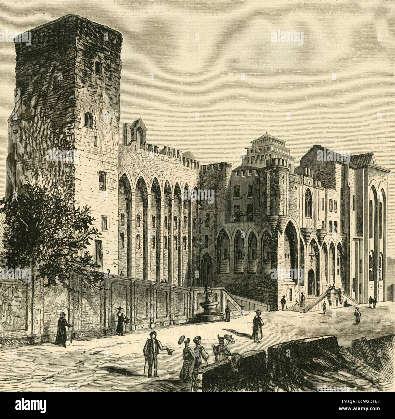 'Castle of the Popes, Avignon', 1890. Creator: Unknown Stock Photo - Alamy