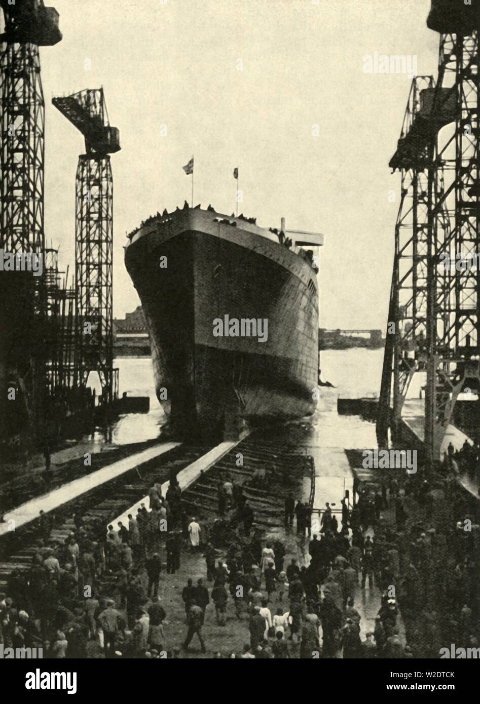 'Built in a Belfast Shipyard - The launching of the Edinburgh Castle, a ...