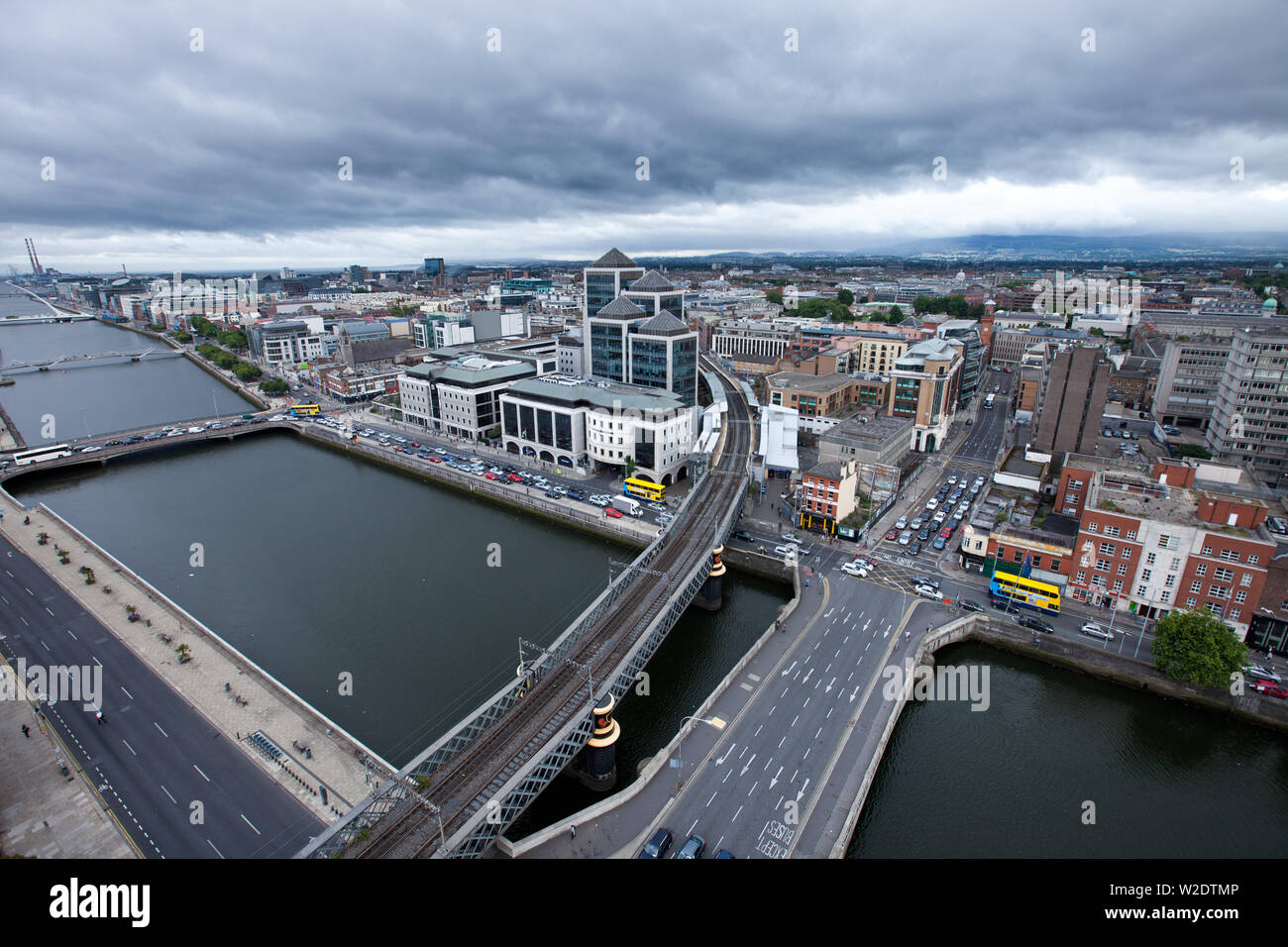 Dublin skyline from bird eye view Stock Photo - Alamy