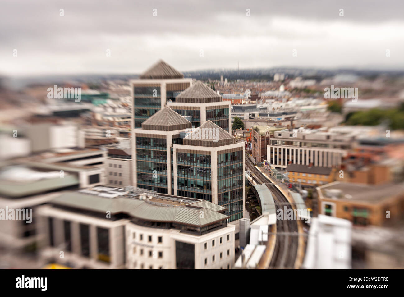 Dublin skyline from bird eye view Stock Photo - Alamy