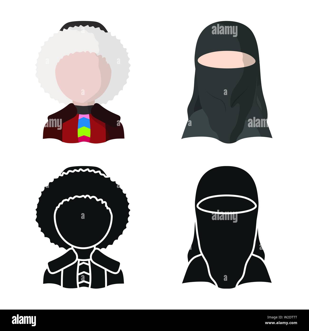 Isolated object of imitator and resident icon. Set of imitator and ...