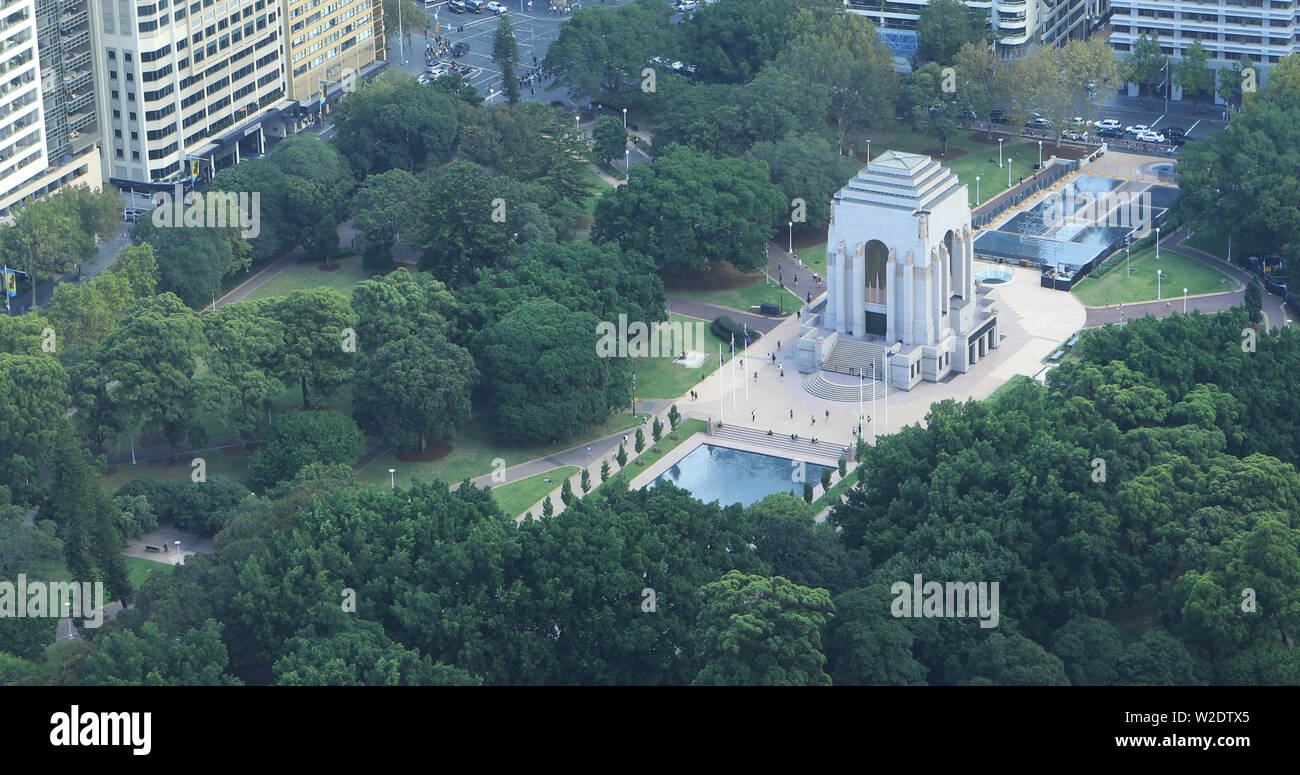 Aerial view of the Anzac Memorial in Sydney, Australia. A War Memorial ...