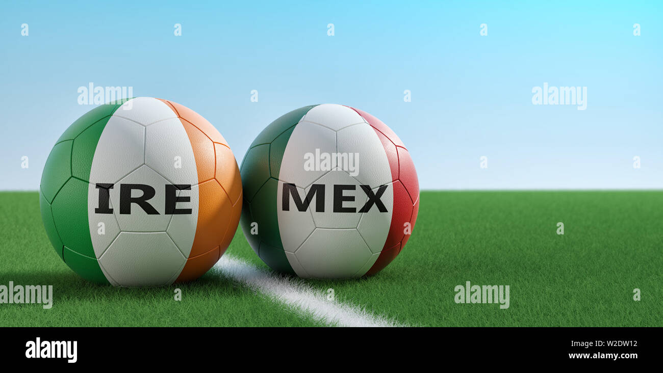 Ireland vs. Mexico Soccer Match - Soccer balls in Ireland and Mexico ...