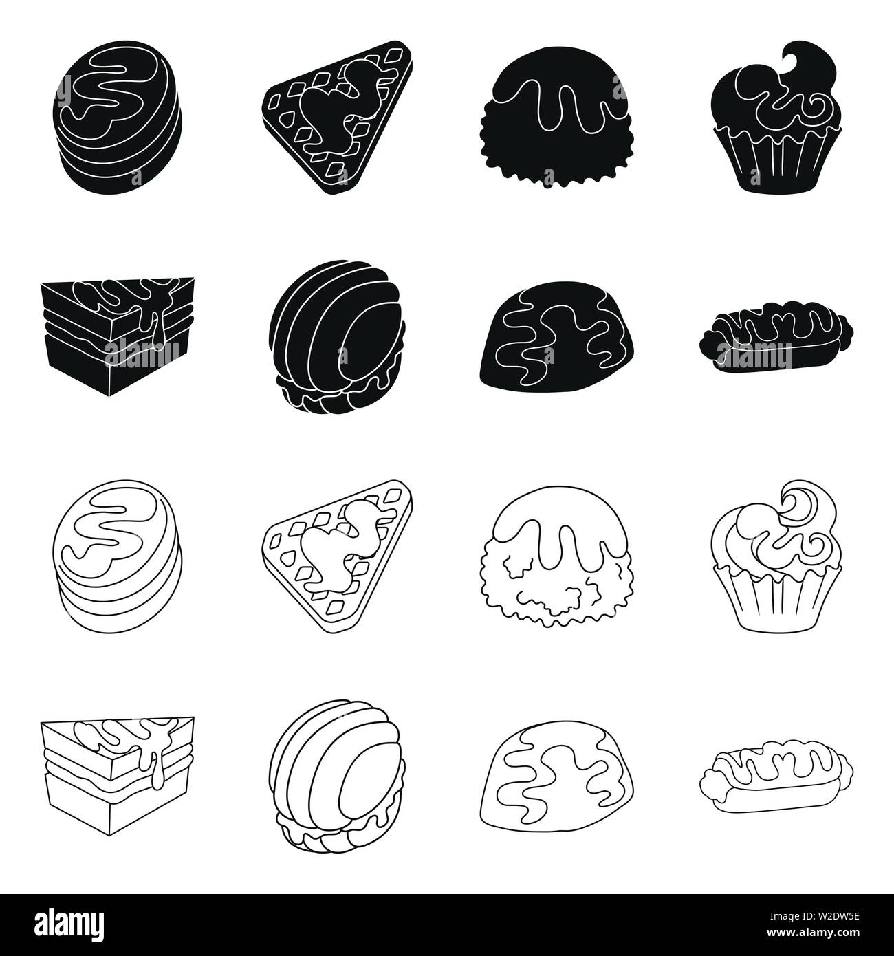 Vector design of confectionery and culinary symbol. Collection of ...