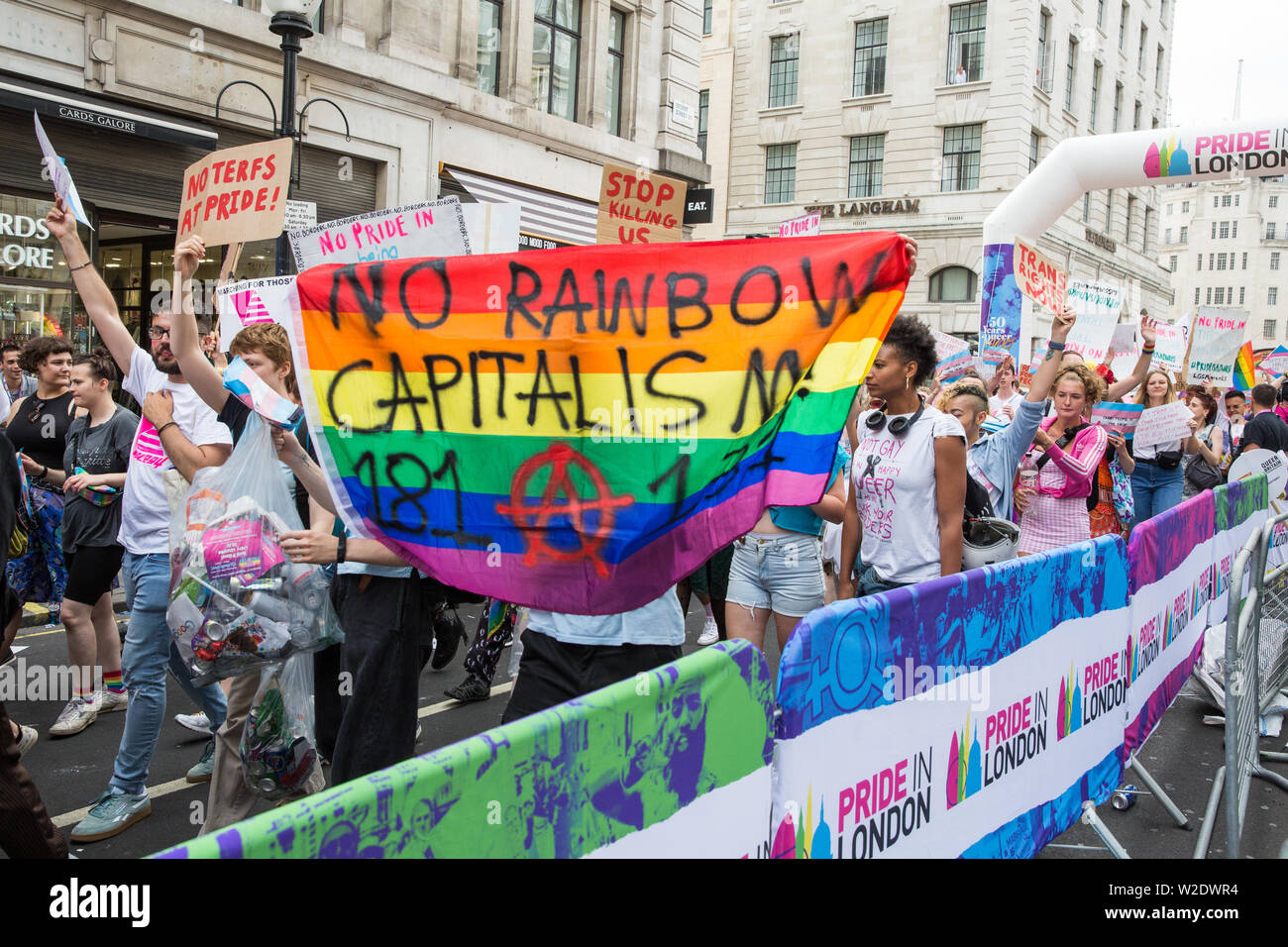 London, UK. 6 July, 2019. Activists from Lesbians and Gays Support The ...