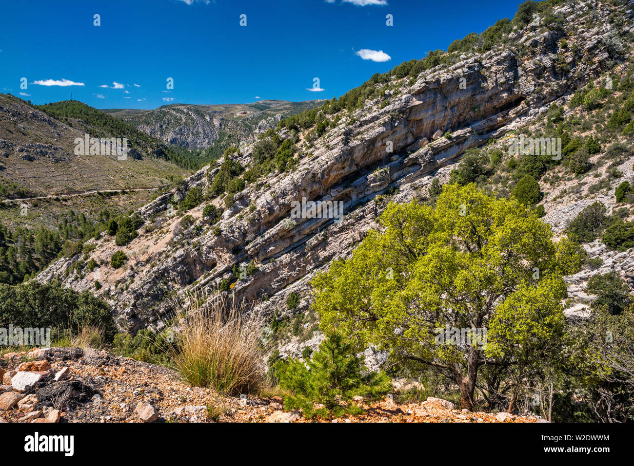 Karst rock formation at The Silent Route, near Ejulve, Maestrat ...