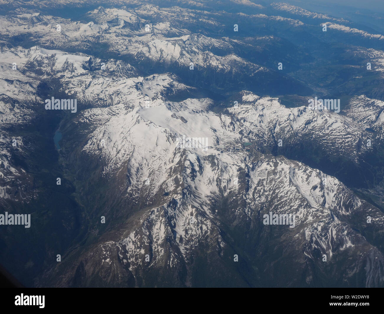 aerial view of Alps mountains between Italy and Switzerland Stock Photo ...