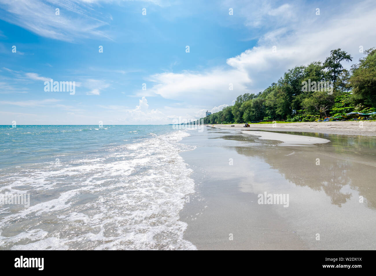 View of Mae Ram Phueng Beach, the beautiful and quiet for relaxation on the good holiday, is the ...