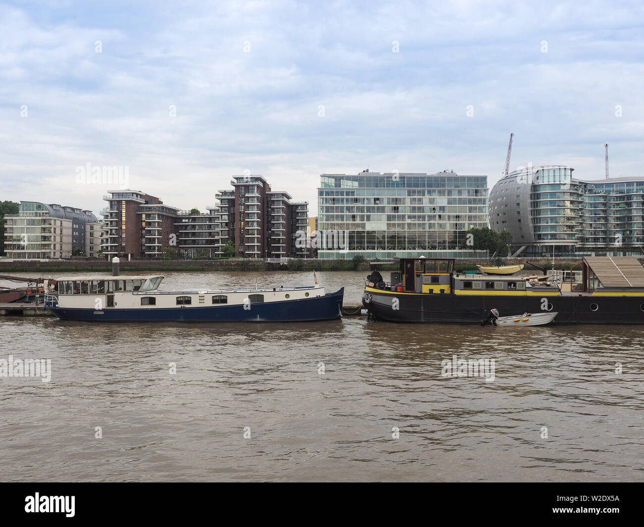 LONDON, UK - CIRCA JUNE 2019: Panoramic view of River Thames in Chelsea ...
