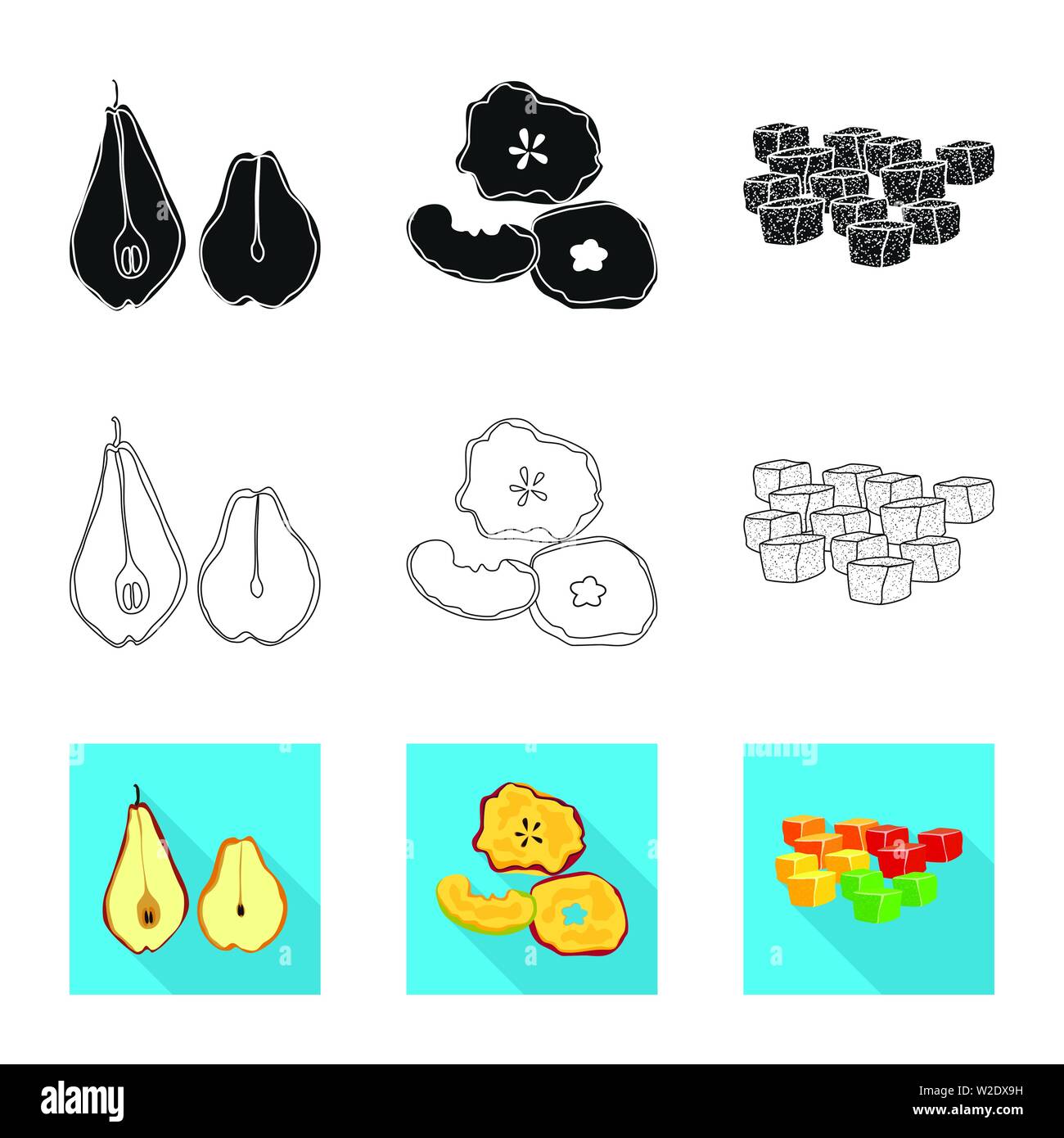 Vector illustration of food and raw logo. Collection of food and nature ...