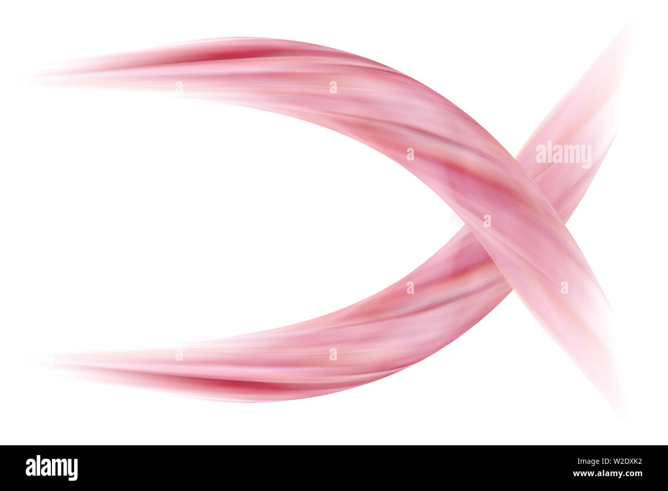 Abstract curved shape with shades of pink on a white background Stock ...
