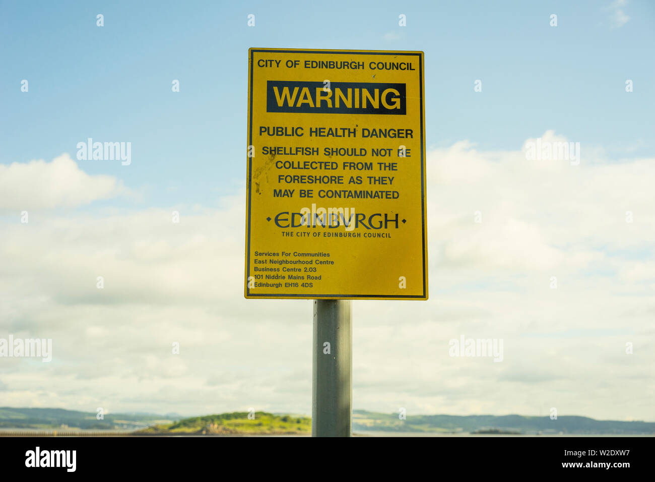 Public Health Danger Warning Danger Sign on Cramond Beach,Cramond ...