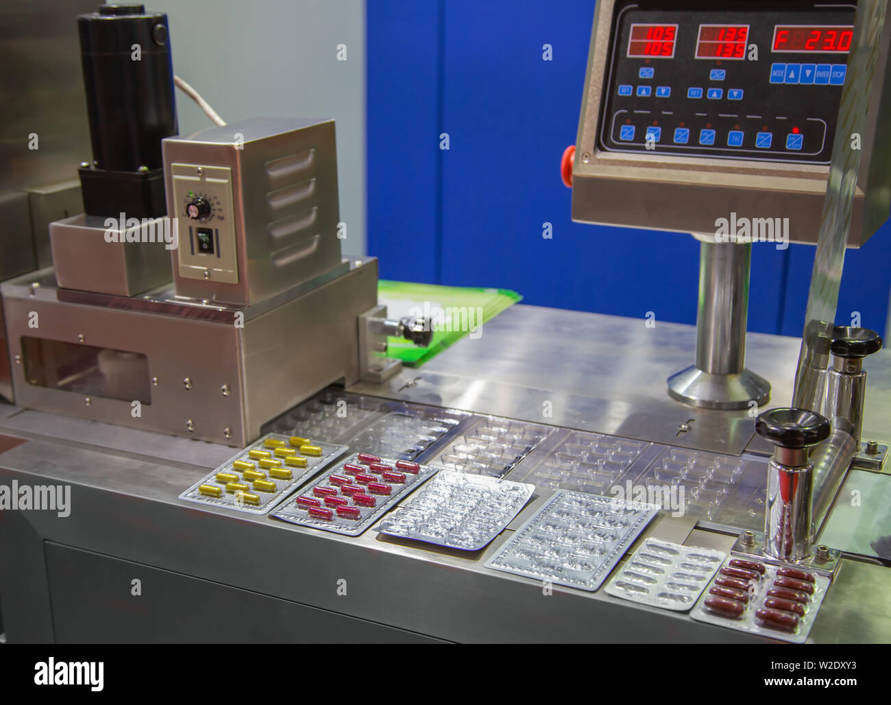 Capsule blister packing machine in pharmaceutical industrial Stock ...