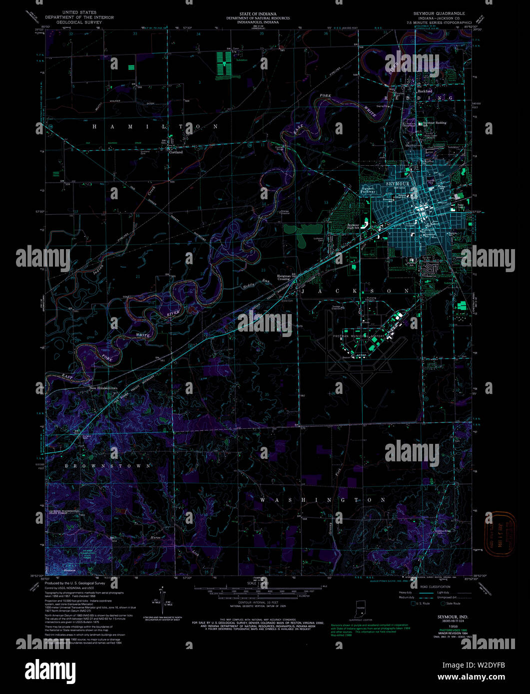 Seymour indiana map hi-res stock photography and images - Alamy