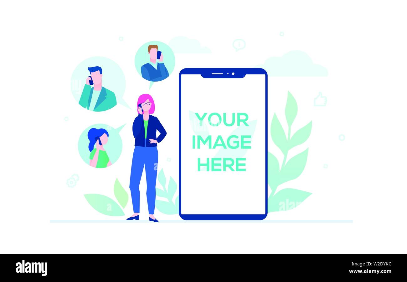 Business communication - colorful flat design style illustration Stock ...