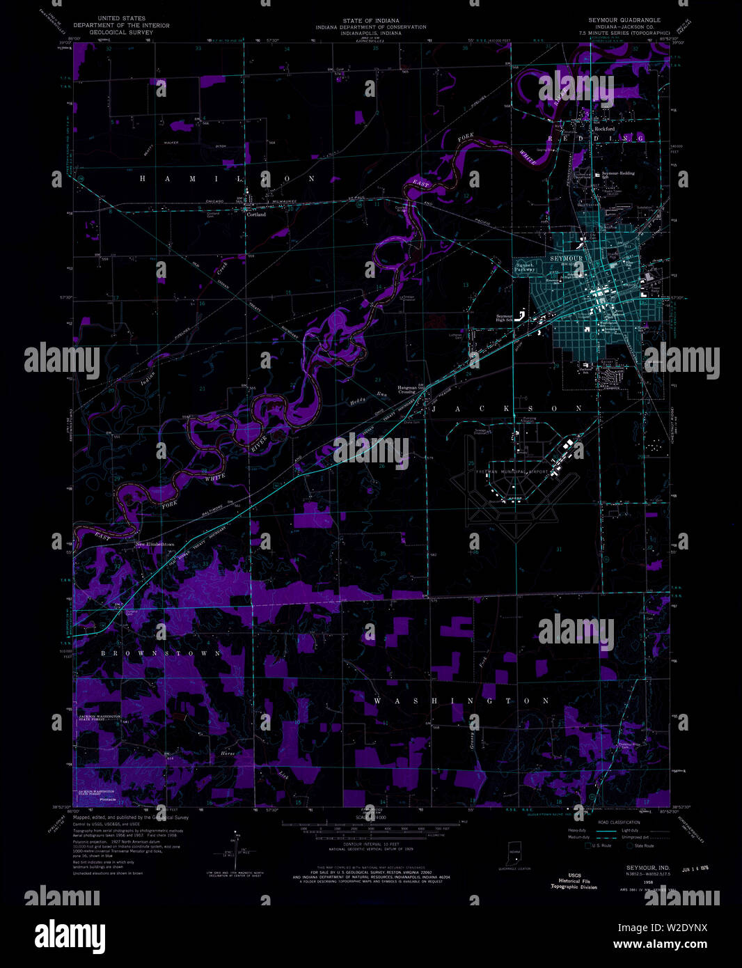 Seymour indiana map hi-res stock photography and images - Alamy