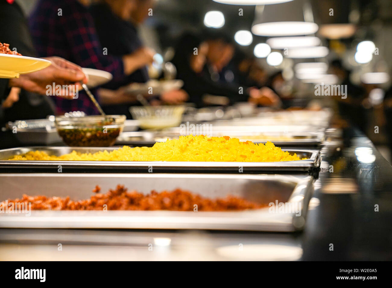 close up International line buffet in Tourist restaurant Stock Photo ...