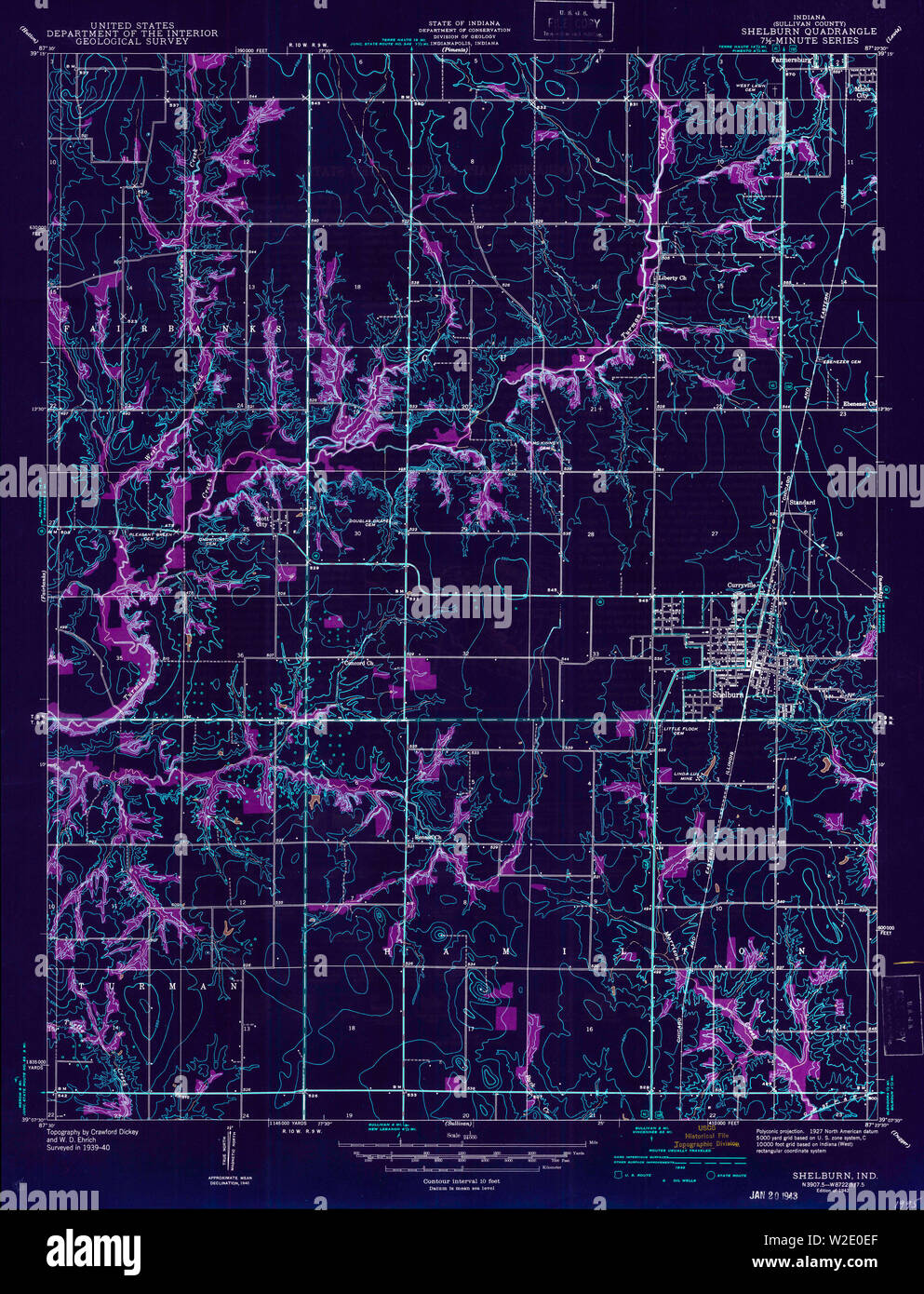 Map of shelburn hi-res stock photography and images - Alamy