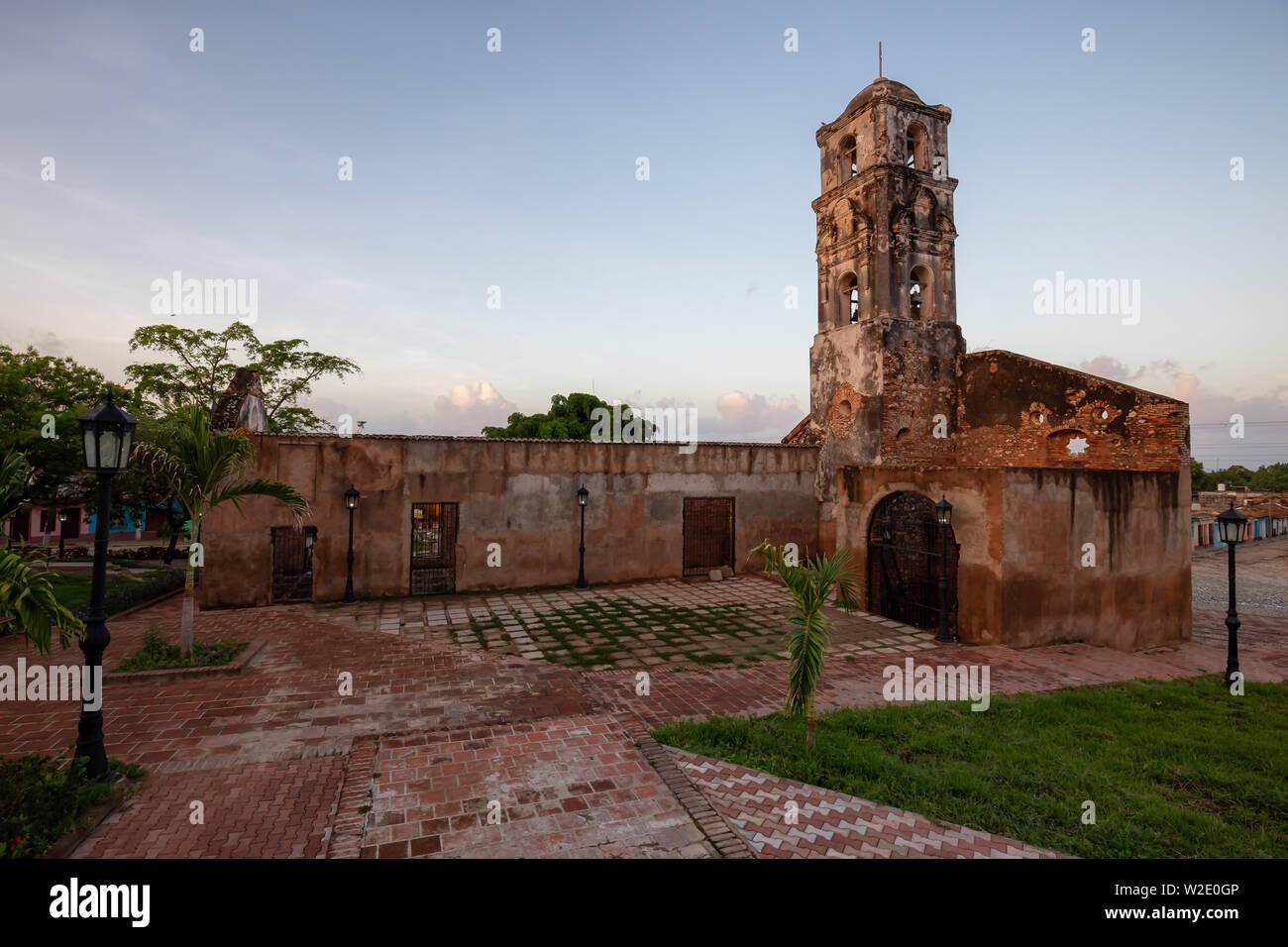 Beautiful View of a Church in a small touristic Cuban Town during a ...