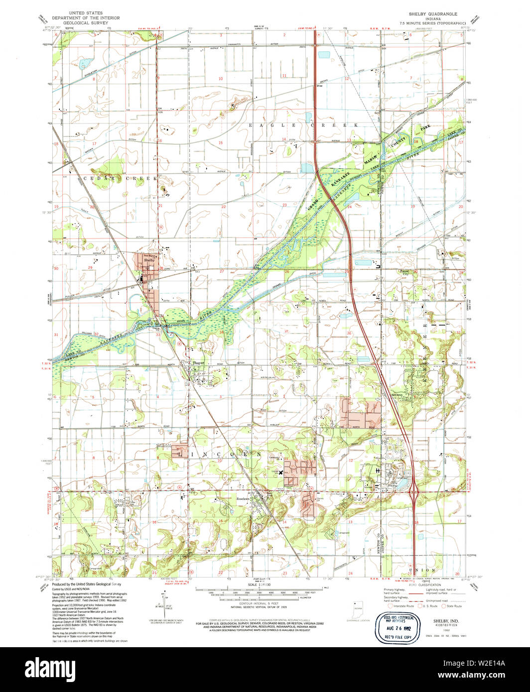 Shelby indiana map hi-res stock photography and images - Alamy