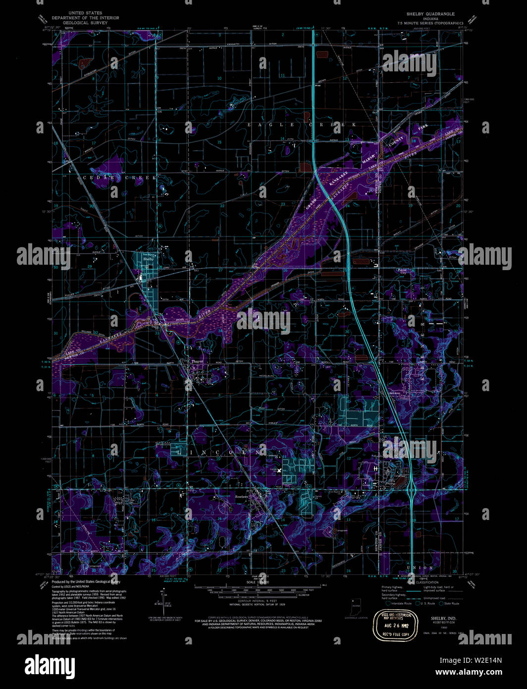 Shelby indiana map hi-res stock photography and images - Alamy