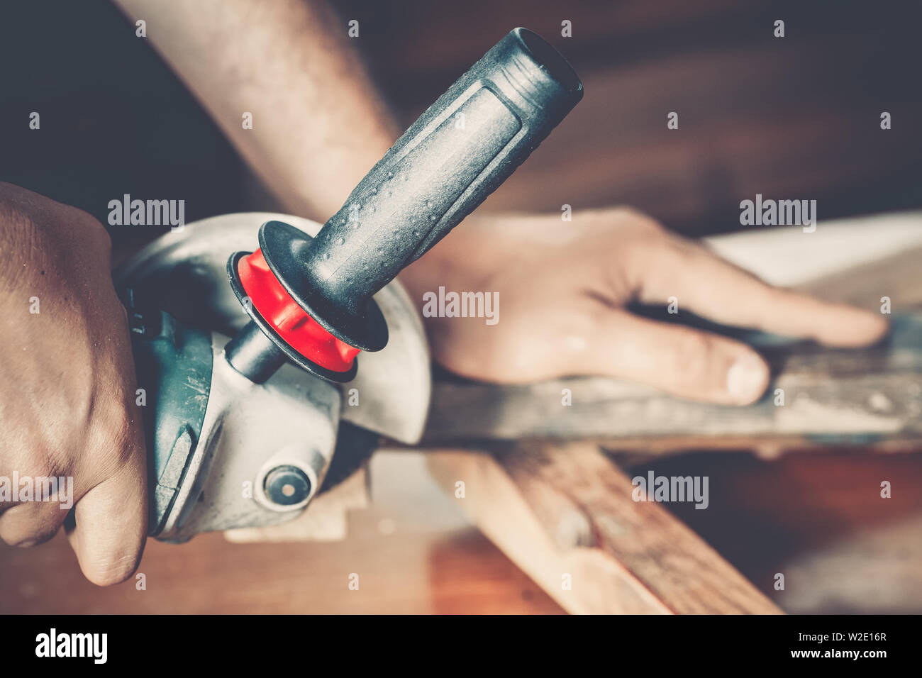 Carpenter polishing wood machine close hi-res stock photography and ...