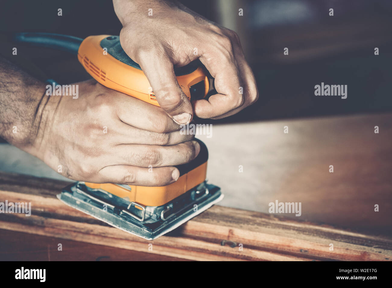 Close up male carpenter hands hi-res stock photography and images - Alamy