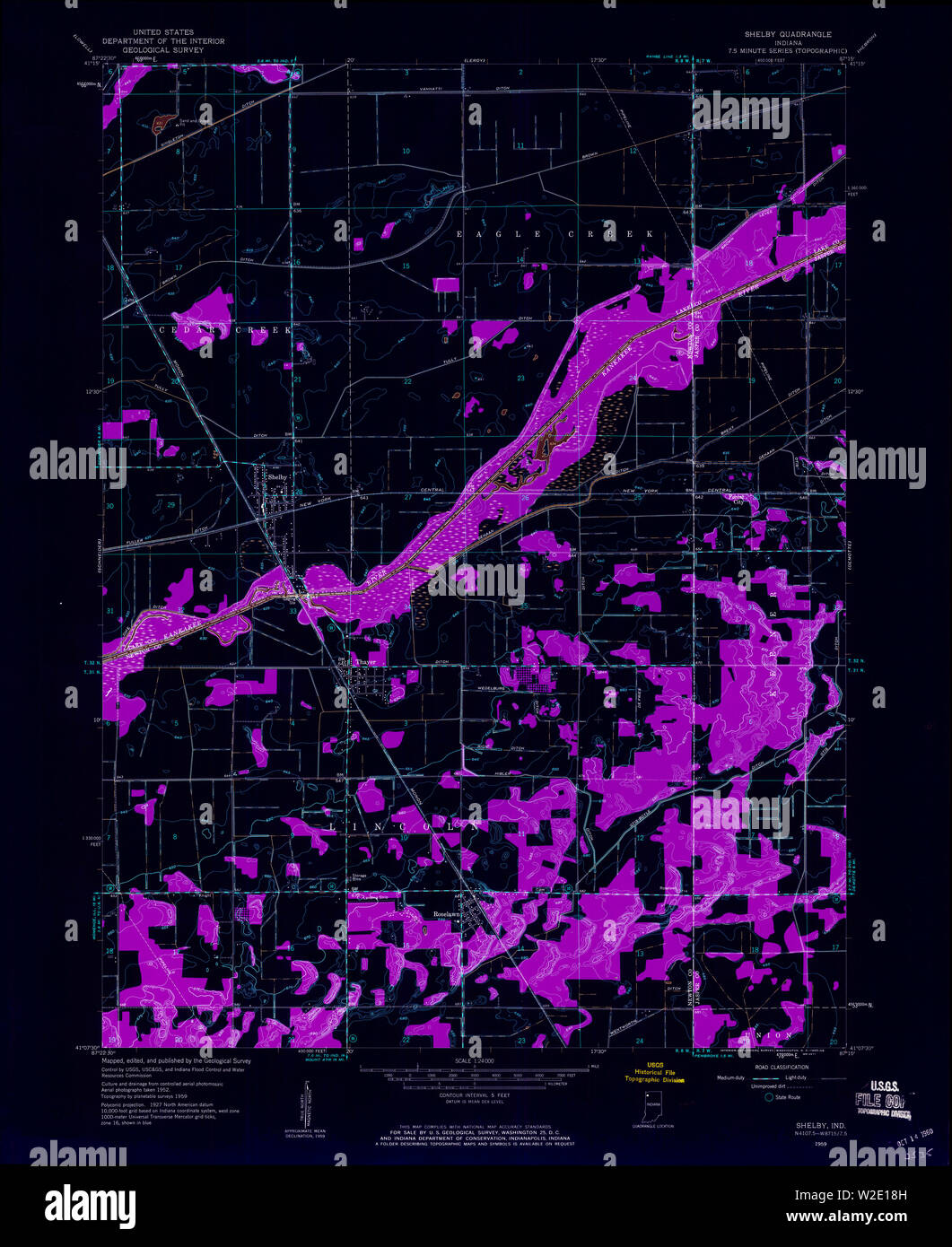 Shelby indiana map hi-res stock photography and images - Alamy