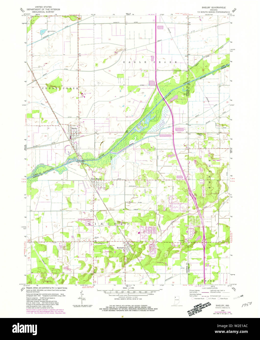 Shelby indiana map hi-res stock photography and images - Alamy