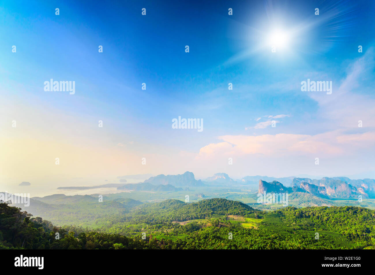 Green landscape with colorful trees hi-res stock photography and images ...