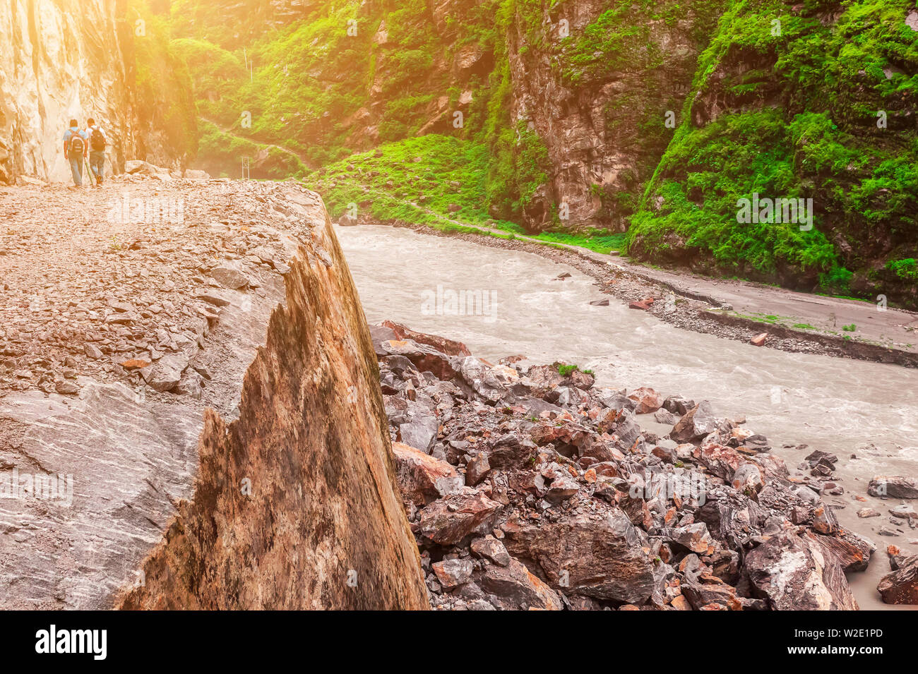 Beautiful landscape with mountain river and rocks in Nepal, Annapurna ...