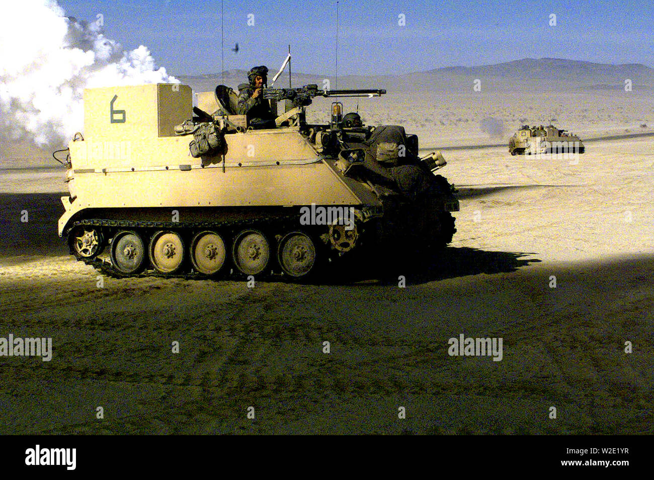 A US Army 31st Chemical Company M1059 "smoke generator" (M113A2 Armored ...