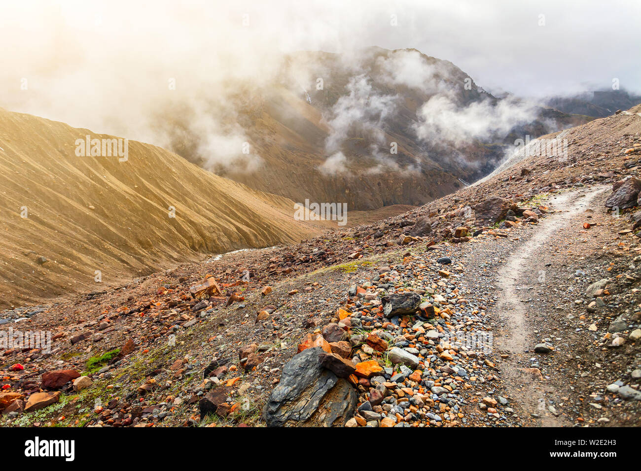 stone mountain trail in the Himalaya, Nepal Stock Photo - Alamy