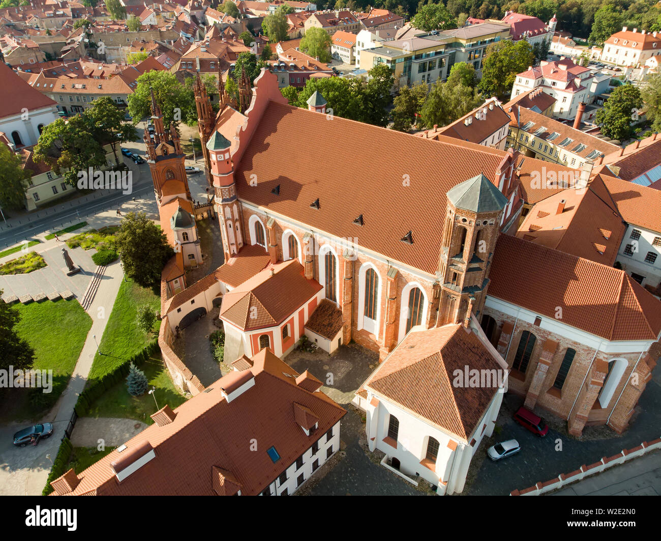 Aerial view of St. Anne's Church and neighbouring Bernardine Church ...