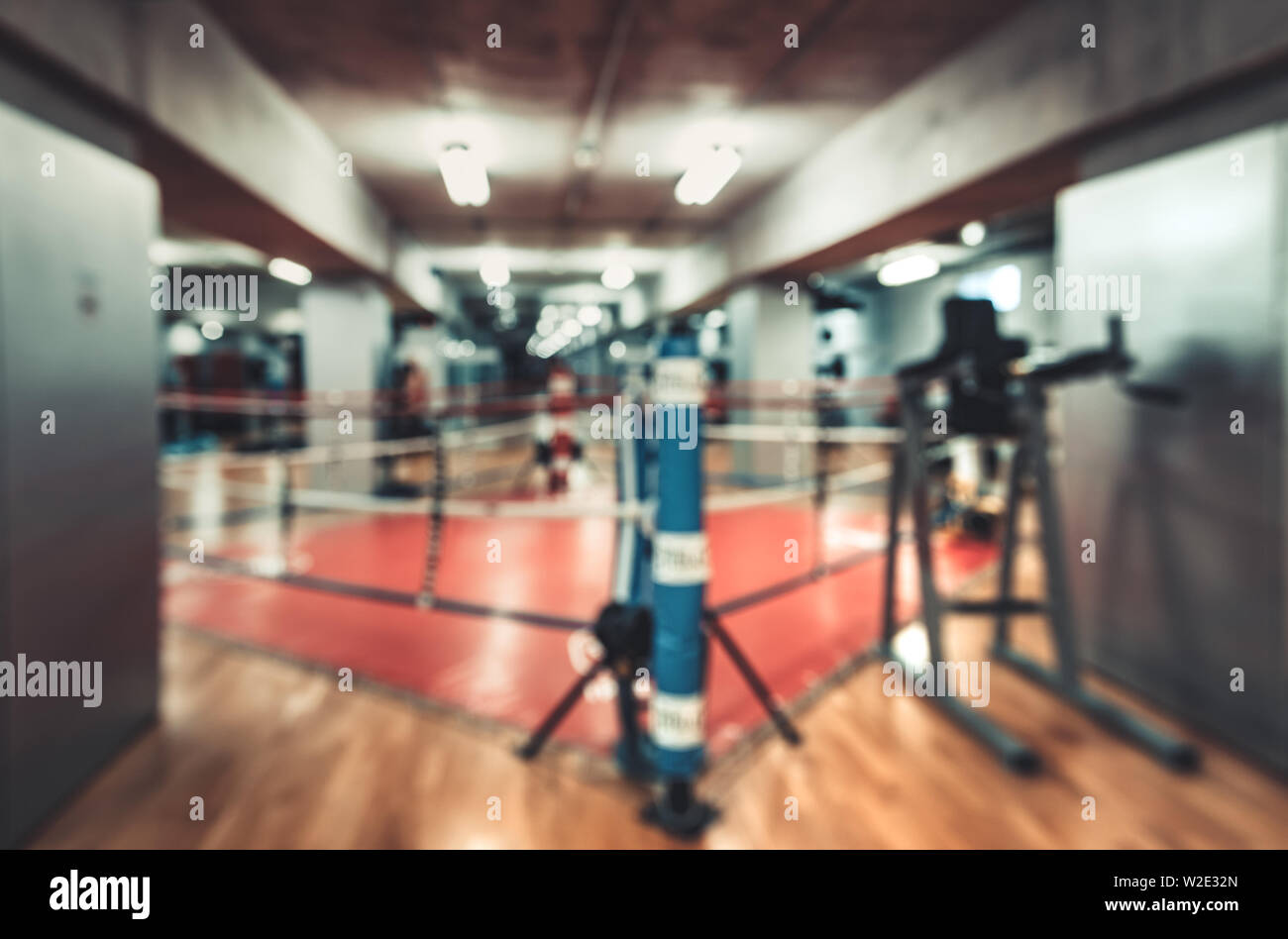 abstract blur interior Empty hall for boxing in the gym Stock Photo - Alamy